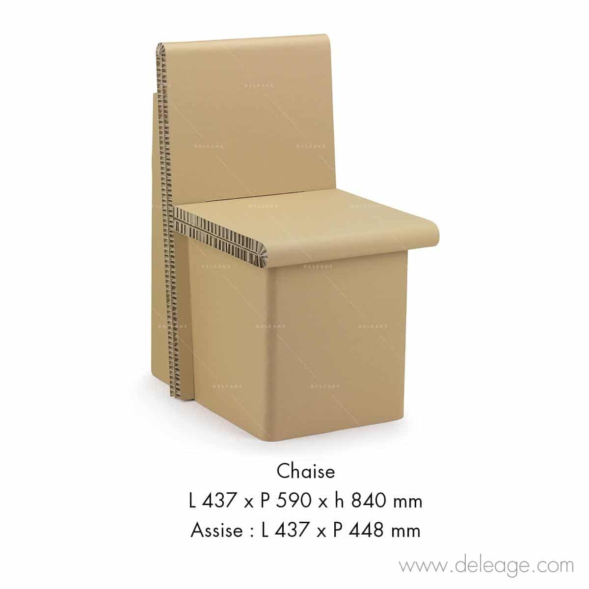Chaise en carton renforcée - 150kg - Store Deléage