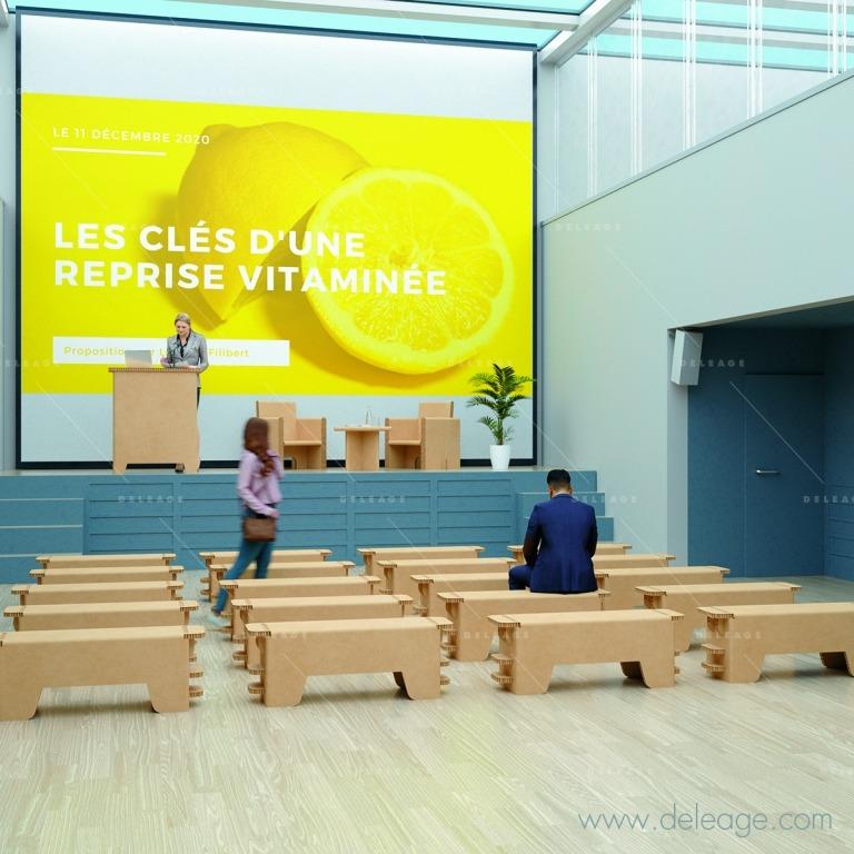 Mobilier en carton pour salon et stand - Store Deléage