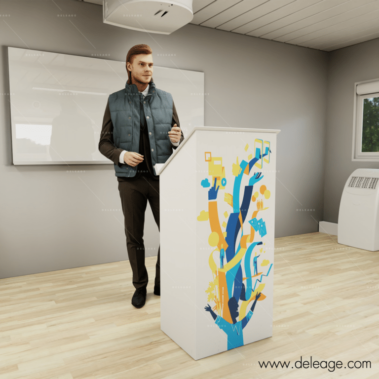 Pupitre de conférence ALUMINIUM T3 personnalisable - Store Deléage